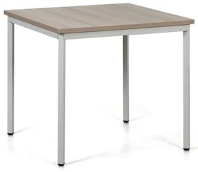 Jídelní stůl TRIVIA, světle šedá konstrukce, 800 x 800 mm, dub přírodní