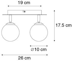 Bodové světlo zlaté 2-světlo nastavitelné s kouřovým sklem - Atény