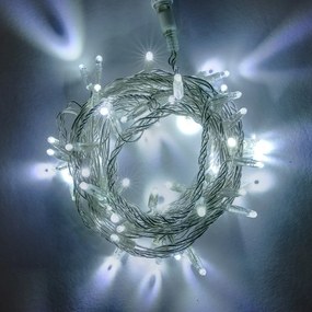 LED tekoucí světlo, 4 m, ledově bílá, 64 diod, čirý kabel, IP44, 24V