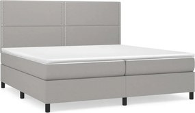 Box spring postel s matrací světle šedá 200 x 200 cm textil 3141721