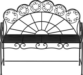 Outsunny Dvoumístná Zahradní Lavička, Pevná, Odolná proti Korozi, Sedací Nábytek pro Terasu, Zahradu a Obytné Exteriéry 107 cm x 55,5 cm x 90,5 cm, Če
