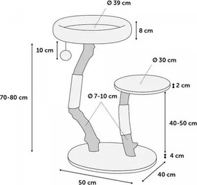 Flamingo Betula 2 Škrabadlo pro kočky šedá 86cm