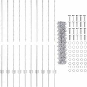 Plot s řetězovým odkazem a sloupkem 10 x 1,2 m Pozinkovaná ocel 3336289