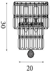 Searchlight 61321-2AB - Nástěnné svítidlo EMPIRE 2xE14/7W/230V IP44