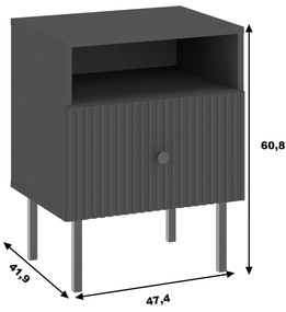 Noční stolek HASKEL - antracitový