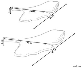 Sada  dekorativních podnosů ve tvaru listů stříbrná PALENQUE Beliani