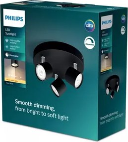 Philips Star 3x4,5W černá / LED bodové svítidlo / 1500lm / 2700K / IP2
