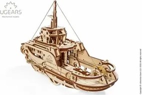 Ugears 3D dřevěné mechanické puzzle Remorkér / od 14 let / 169 dílků /