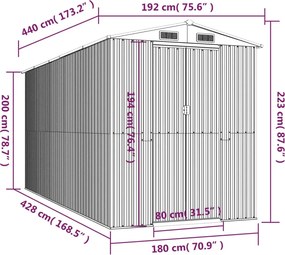 vidaXL Zahradní kůlna 192x440x223 cm pozinkovaná ocel [3147463] Barva: Zelená