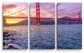 Sablio Obraz - 3-dílný Golden Gate 5 - 120x80 cm