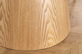 Kulatý keramický jídelní stůl Parthenia 120 cm travertin / dub
