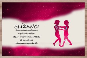 Prostírání Blíženci (22.5. - 21.6.) - červené