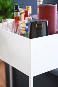 Moderní květináč/box na nožkách STYLE, ocel, šířka 60 cm, bílý mat
