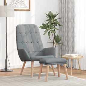 Relaxační křeslo s podnožkou světle šedé textil 3315149