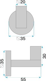 Koupelnový věšák REA ORI 39104 titan