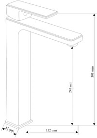 Mexen MINO - VYSOKÁ UMYVADLOVÁ BATERIE, černá, 72410-70