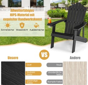 Costway Zahradní židle Adirondack Chair s držákem na pohár, černý