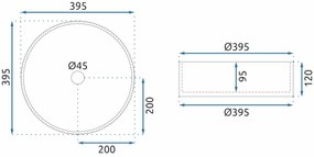 Skleněné umyvadlo na desku REA INGRID černé