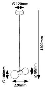 Rabalux 72299 - Lustr na lanku LITION 2xG9/28W/230V