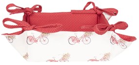 Oboustranný bavlněný košíček na pečivo Red Bicycle - 35*35*8 cm