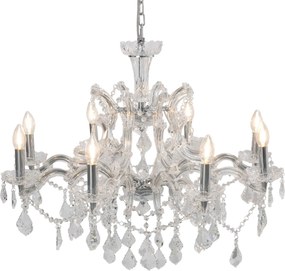 Stříbrný křišťálový lustr Edison - Ø 80*60 cm E14/max 8*40W
