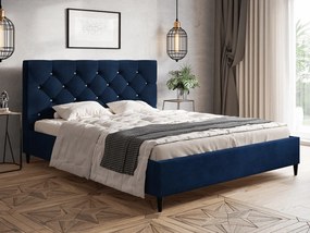 Čalouněná postel 160x200 cm Alex Barva: Modrá - Kronos 09