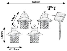 Rabalux 77003 - LED Solární svítidlo XIMPU 8xLED/0,1W/1,2V IP44