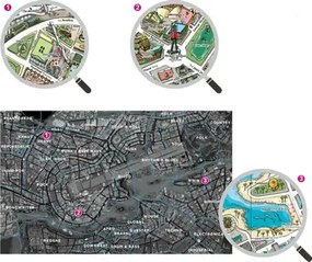 HEYE Puzzle Map Art: Město popu / 2000 dílků / 97 × 69 cm