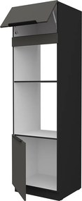 ARIA pe | vysoká skříňka 60 DPM-210 2F na vestavnou troubu a mikrovlnku | 60 cm | ANTI FINGERPRINT povrch | černá/šedá grafit