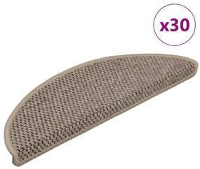 Samolepicí rohože na schody Sisal-Look 30 ks tmavě béžová 3365866