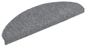 Schodové rohože samolepicí 15 ks 65 x 21 x 4 cm světle šedé, půlkulaté, velké 132699