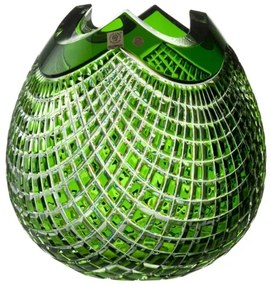 Bohemia Crystal Broušená váza Quadrus 280 mm zelená