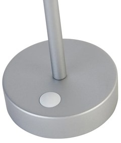 Stolní lampa šedá včetně LED dobíjecí s dotykovým stmívačem - Renata