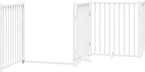 Zábrana pro psy s dvířky skládací 10 panelů bílá 800 cm topol 3155735