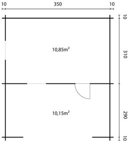 Domek Verona 370x620cm, 3m terasa, 45mm