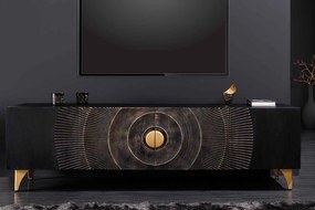 Designový TV stolek Venetia 180 cm černo-zlatý
