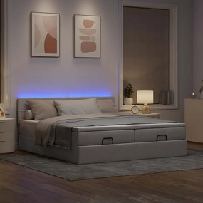 Osmanský rám postele s matrací taupe 160x200cm textil 3312840