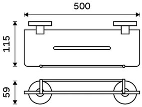 Police IXI, 50 cm s ohrádkou NIMCO UNIX ČERNÁ UNC X450-X-90