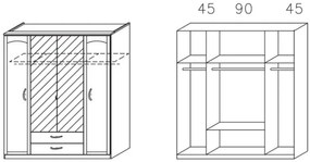 Šatní skříň Torrent, bílá