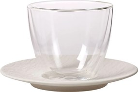 Villeroy&Boch Villeroy & Boch Manufacture Rock Blanc skleněný šálek na kávu s podšálkem sada