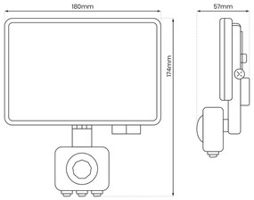 LED Venkovní reflektor se senzorem LED/50W/230V 5000K IP44