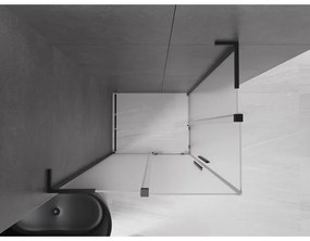 Mexen Velar L Duo, sprchový kout s posuvnými dveřmi 100 x 90 cm, 8mm sklo námraza, černá matná, 871-100-090-02-33-70