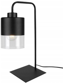 Stolní lampa ROMA, 1x černé/transparentní skleněné stínítko