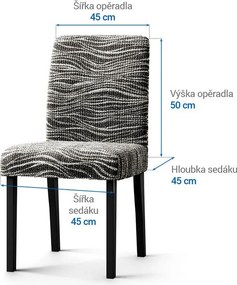 Bielastické potahy UNIVERSO NOVÉ žíhané černobílé židle s opěradlem 2 ks (45 x 45 x 50 cm)