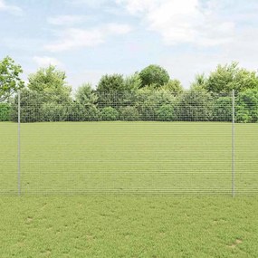 Svařovaná drátěná plotovina s tyčkami 10 x 1,5 m Stříbrná 3336340