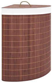 Rohový bambusový koš na prádlo hnědý 60 l - Default Title