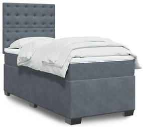 Box spring postel s matrací tmavě šedá 80 x 200 cm samet 3293075