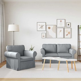 Set pohovek 2 ks Světle šedá textil 3407486