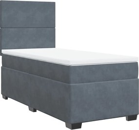 Box spring postel s matrací tmavě šedá 100x200 cm samet 3293129