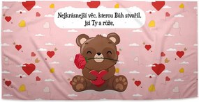 Sablio Ručník Nejkrásnější věc, kterou Bůh stvořil, jsi Ty a růže - 50x100 cm